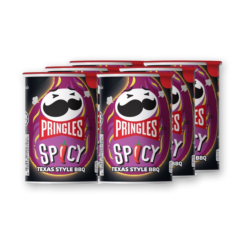 พริงเกิลส์ รสบาร์บีคิวสไตล์เท็กซัส 42G. ยกไซส์ 6กระป๋อง มันฝรั่งทอดกรอบ ...