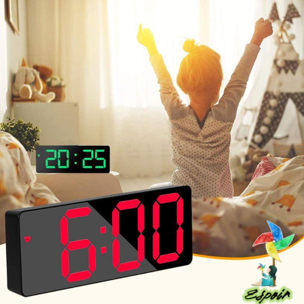 ESPO นาฬิกาปลุกดิจิทัล LED อเนกประสงค์ มีไฟกลางคืน สําหรับตั้งโต๊ะข้าง ...