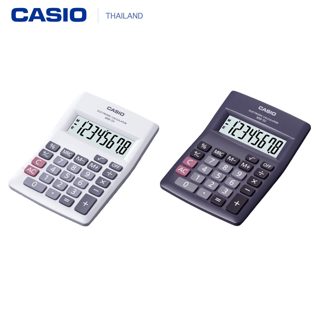 Casio เครื่องคิดเลข รุ่น MW-5V (Black) 8 หลัก (รับประกัน CMG 2 ปี) ขนาด ...