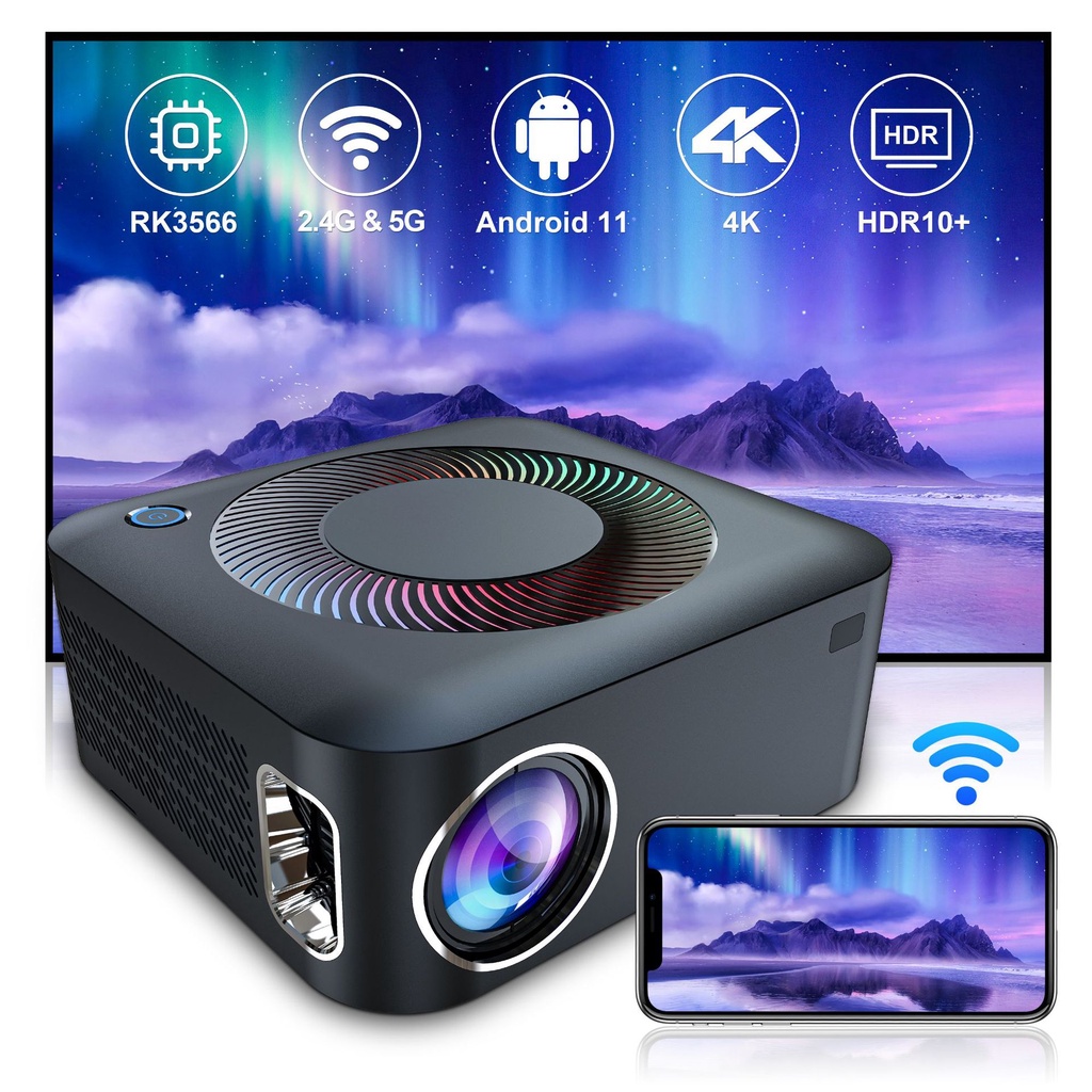 X5 Projector 4K Android 11 Full HD Native 1920x1080 12000 Lumens ...