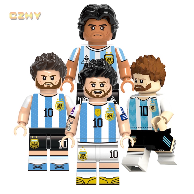 Super Star 3-stars Argentine Football Messi Mini Building Block Figures ...