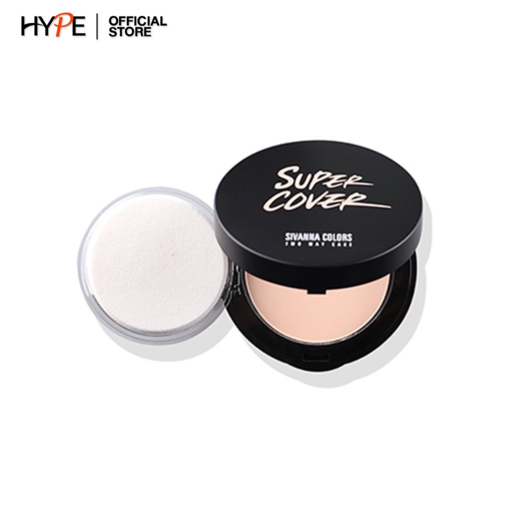 แป้งผสมรองพื้น แป้งพัฟ Sivanna Super Cover Two Way Cake Powder (HF201 ...