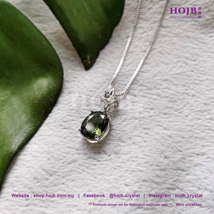 Hojb Authentic Moldavite 6A Star Design S925 จี้ 8x10 มม. สายเป่ารูปธรรมชาติ 流星 6A 捷星S925 จี้ ...