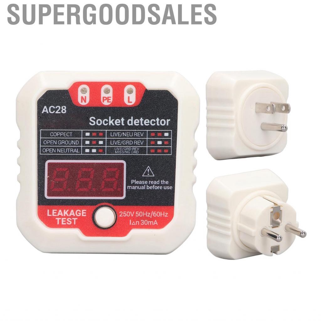 Supergoodsales Electric Leakage Outlet Tester 10A 16A Applicable White ...