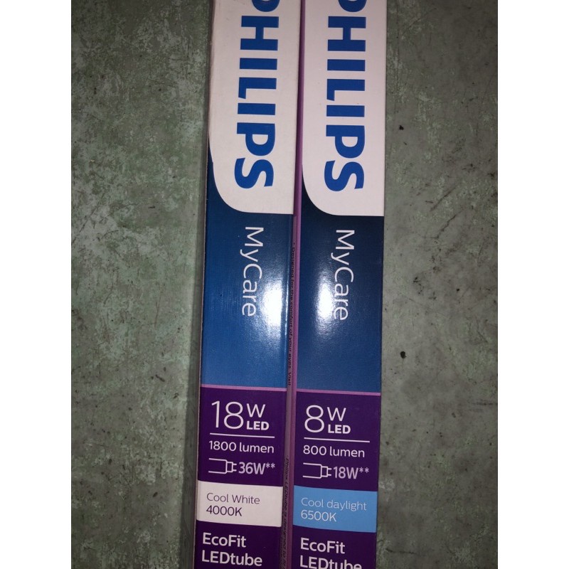 Lighting PHILIPS หลอดไฟEcofit LED Tube 20W หลอดนีออนอีโคฟิตT8 8W 10W(หลอดสั้น 60CM) 18W 20W (ยาว ...