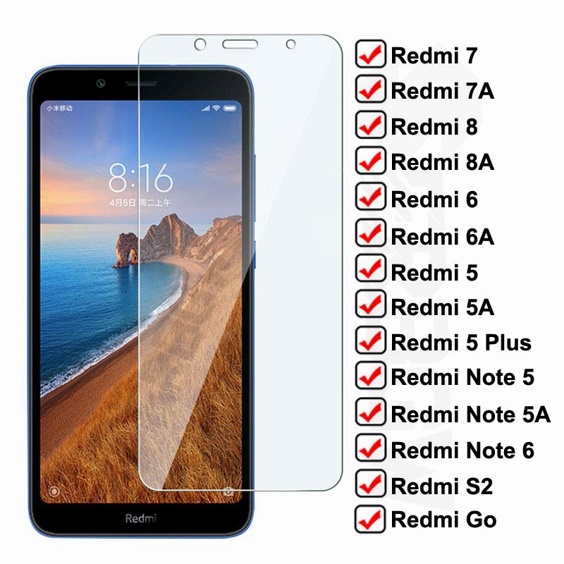 กระจกนิรภัยกันรอยหน้าจอ กันระเบิด สําหรับ Xiaomi Redmi 7A 7 8 8A 6 6A ...