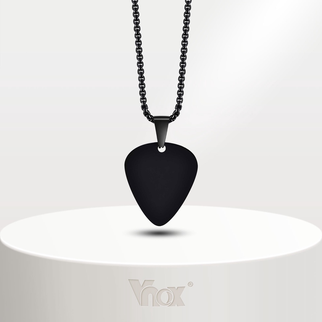 Vnox สร้อยคอแฟชั่น สเตนเลส จี้ไม้พายกีตาร์ สีเงิน เครื่องประดับ ของขวัญ ...