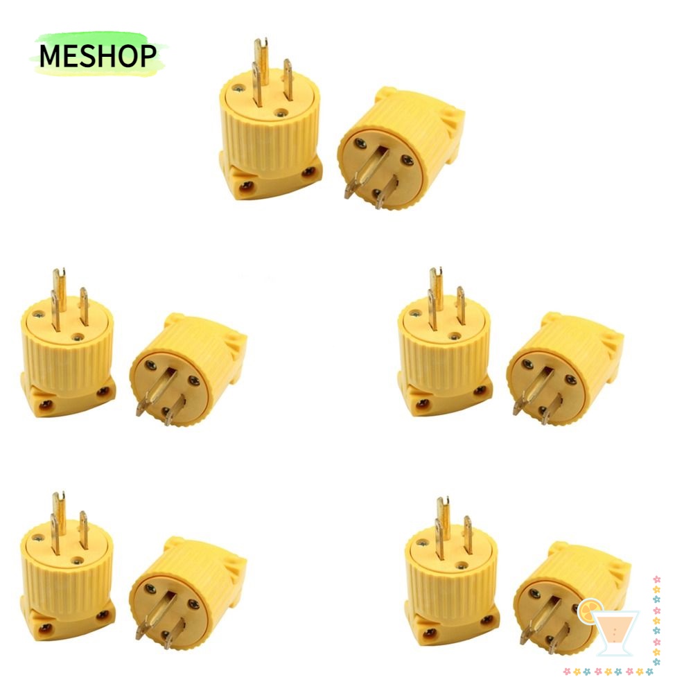 Me ปลั๊ก US ตัวผู้ สีเหลือง มาตรฐาน 3 ขา UL 15A 3 ปลั๊ก แบบเปลี่ยน สําหรับปลั๊กไฟ 5-15P 125V 10 ...