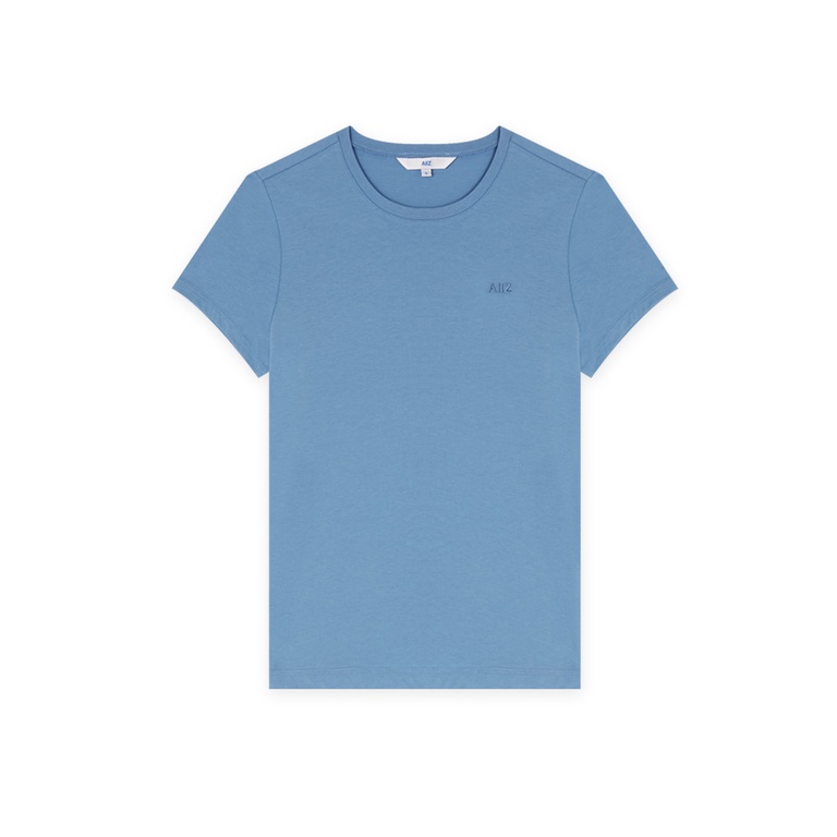 AIIZ (เอ ทู แซด) - เสื้อยืดผู้หญิงคอกลมสีพื้น ปักโลโก้ AIIZnWomen’s ...