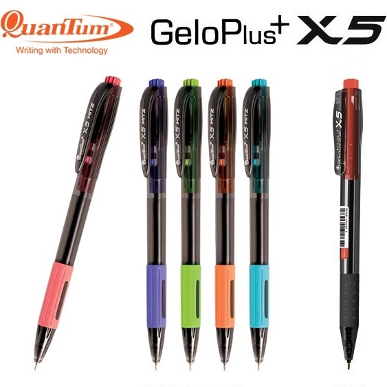 ปากกา ปากกาลูกลื่น เจลโล่พลัส X5 Hitz Quantum หมึกสีน้ำเงิน 0.5 ...