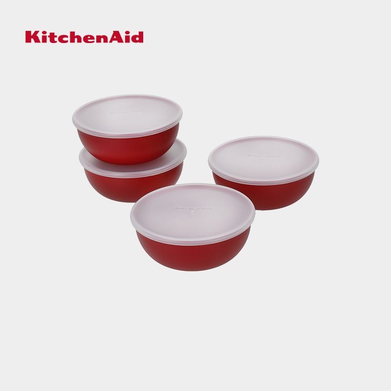 KitchenAid Plastic Set of 4 Pinch Bowl - Empire Red | Shopee Thailand