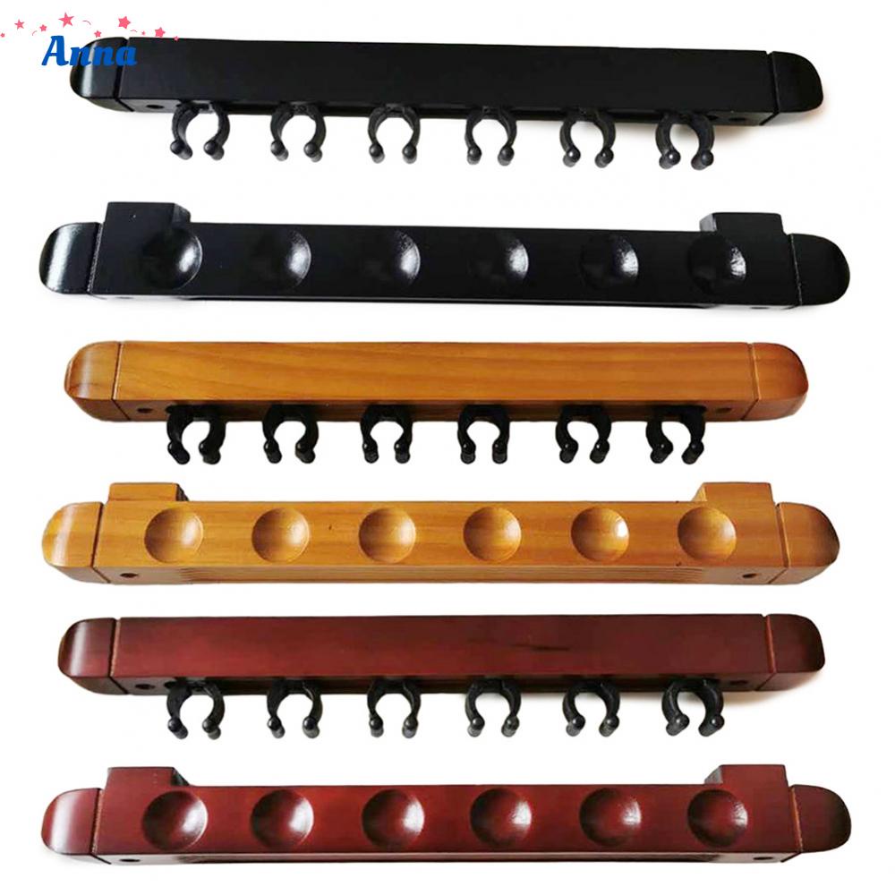 【Anna】Billiard Pool Cue Rack Wall Mount 6-Slot Hanging Snooker Stick ...