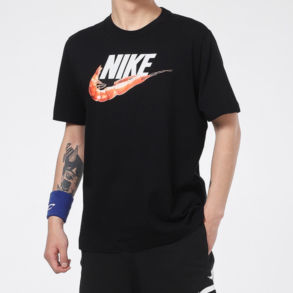 Nike2023 FOOD SHRIMP เสื้อยืดคอกลม ผ้าฝ้าย ระบายอากาศ ใส่สบาย สําหรับ ...