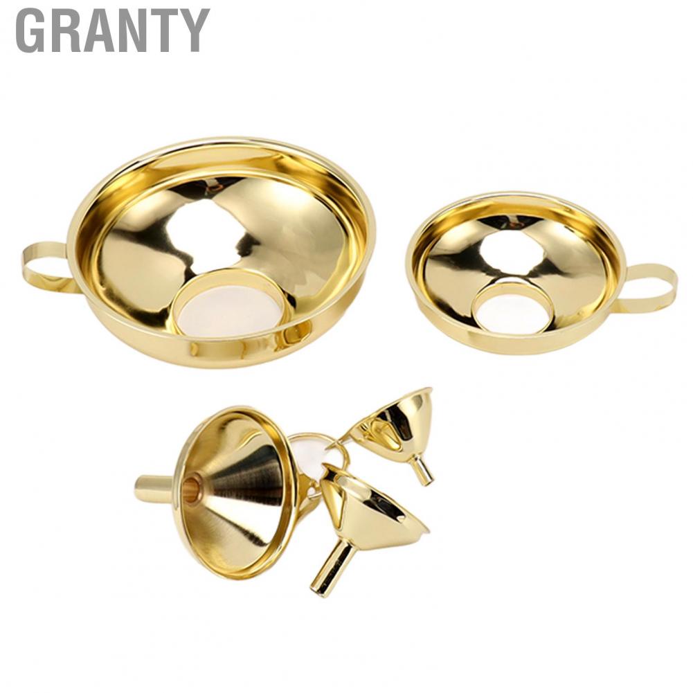 Granty Stainless Steel Funnel Set Narrow Valve Rod Smooth Surface Gold ...