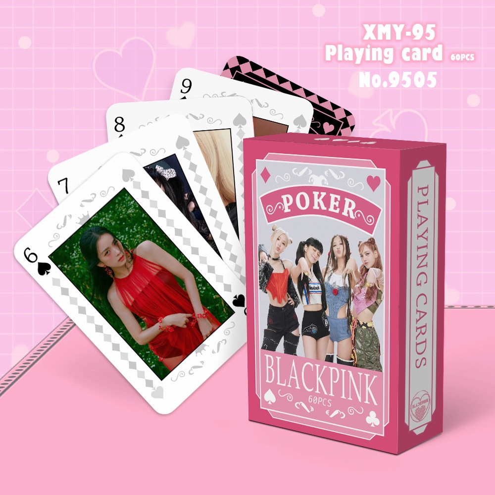 ไพ่โป๊กเกอร์ BALCK-PINK BT-s BP s Kpop 60 ชิ้น ต่อกล่อง | Shopee Thailand