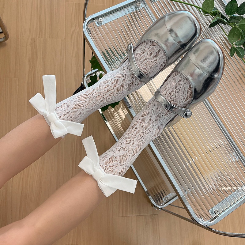 New JK Mid Tube Socks Big Butterfly Fishing Net Socks Lolita Girls ...