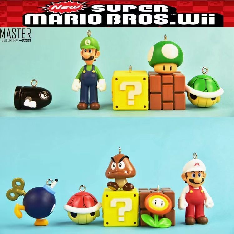 [ลดราคา] พวงกุญแจ จี้ตุ๊กตา Super Mario Mario Louis Ki Mushroom ...