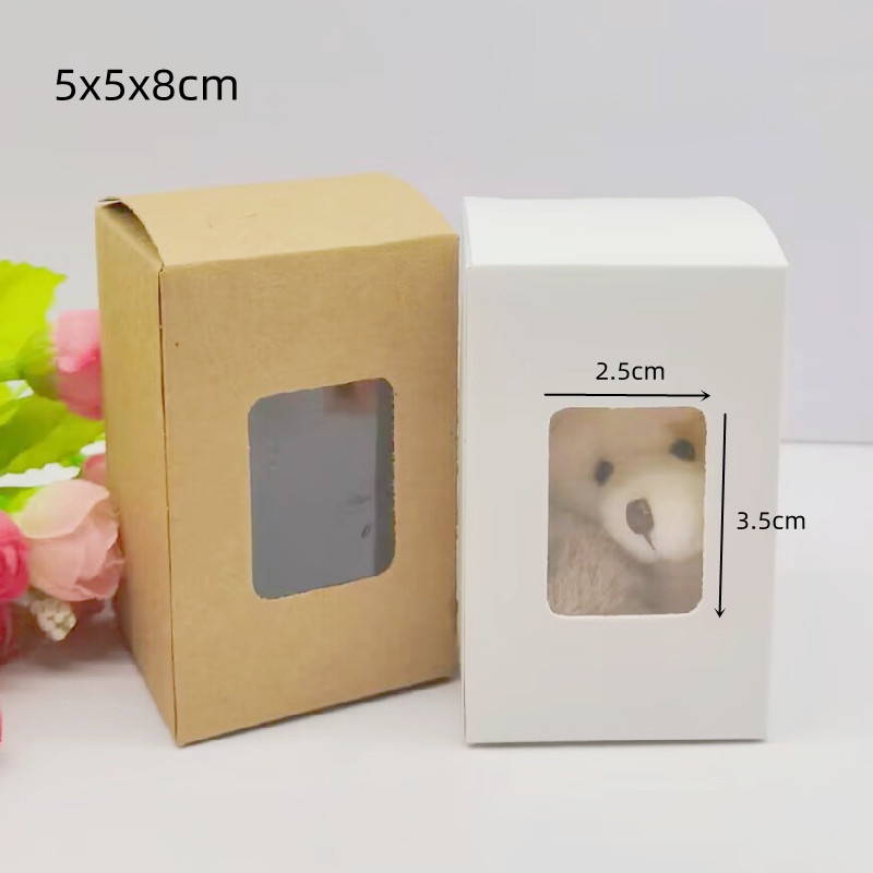 กล่องกระดาษคราฟท์ Pvc ทรงสี่เหลี่ยมผืนผ้า ขนาด 5x5x8 ซม.-5X5X20 ซม. สี ...