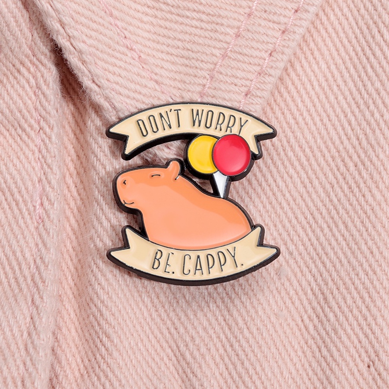 Don't WORRY BE CAPPY Quotes เข็มกลัดเคลือบ ลายข้อความตลก เครื่องประดับ ...