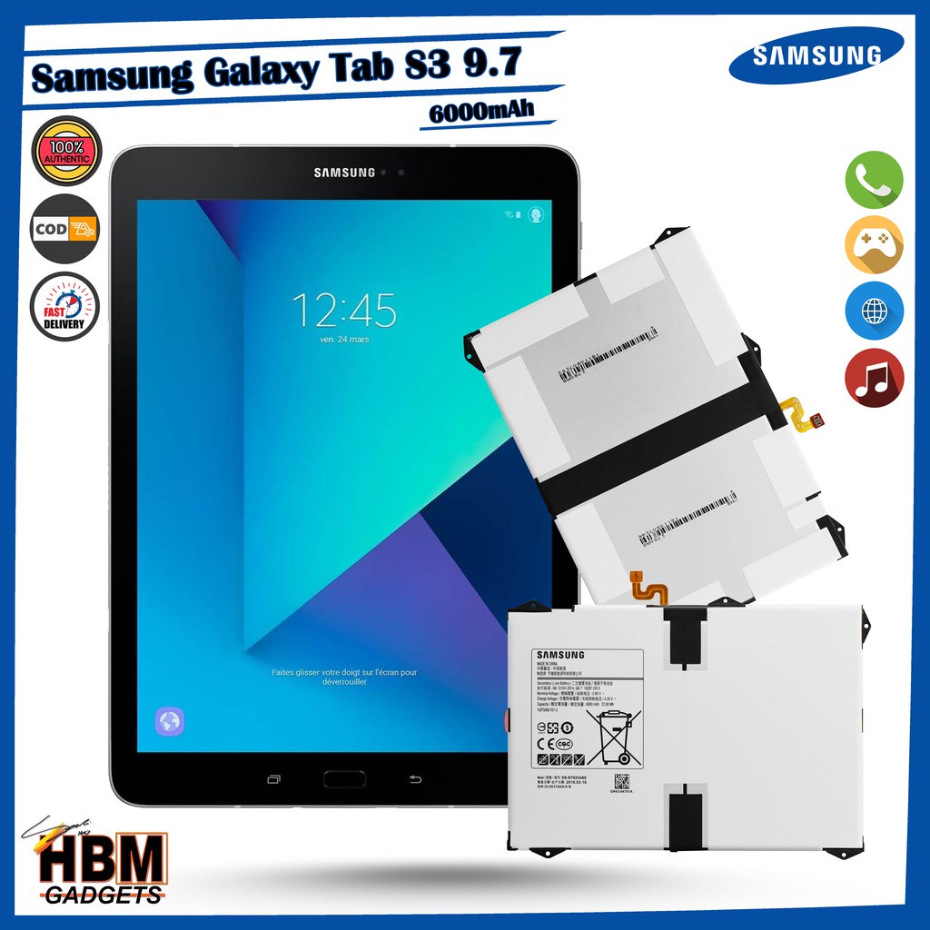Samsung Galaxy Tab S3 9.7 SM-T825C SM-T820 Batter Model: EB-BT825ABE ...