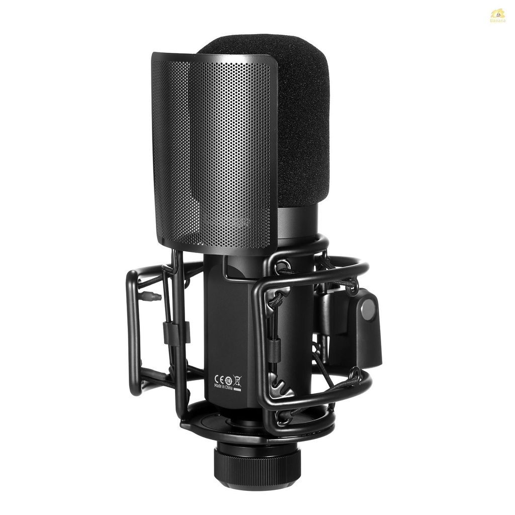 (ของแท้) Takstar PC-K750 ไมโครโฟนบันทึกเสียง XLR สตูดิโอคาร์ดิออยด์ พร้อมตัวกรองป๊อปเมาท์ กัน ...