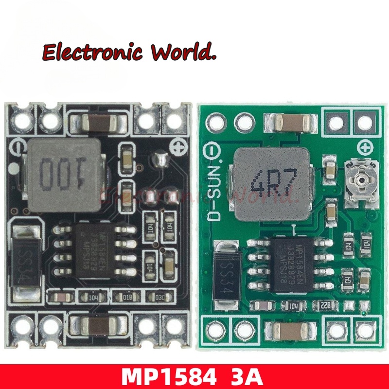 Mp1584en โมดูลพาวเวอร์ซัพพลาย สเต็ปดาวน์ DC-DC 3A 24V 12V 9V 5V 3V ขนาด ...