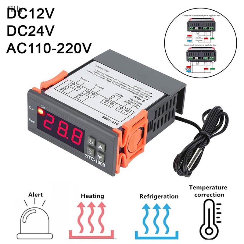 เทอร์โมสตัทควบคุมอุณหภูมิดิจิทัล LED STC-1000 DC12V DC24V AC110-220V | Shopee Thailand