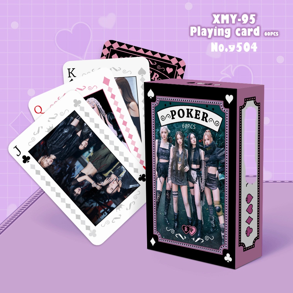 ไพ่โป๊กเกอร์ BALCK-PINK BT-s BP s Kpop 60 ชิ้น ต่อกล่อง | Shopee Thailand