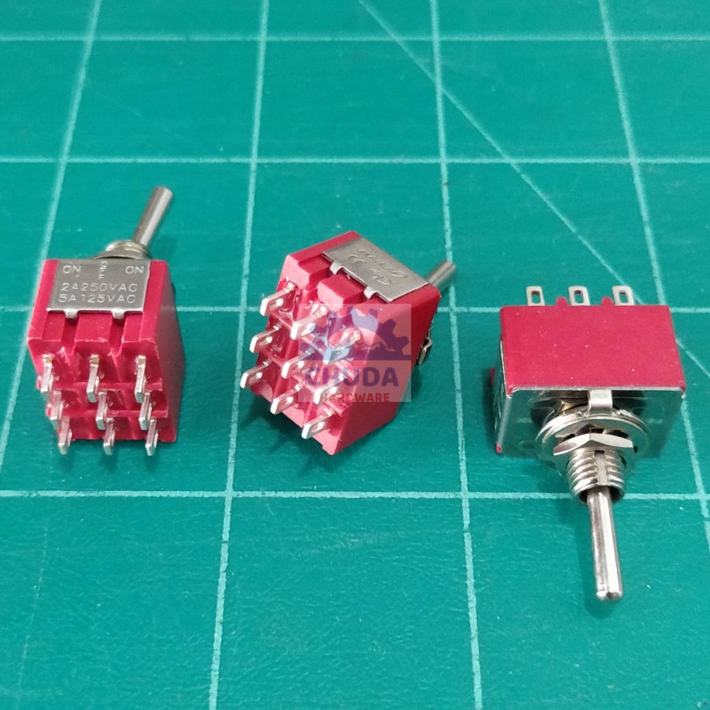 สวิทช์ โยก สลับ Miniature Toggle Switch 9 ขา 9P 2A 250V MTS-302 MTS-303 ...