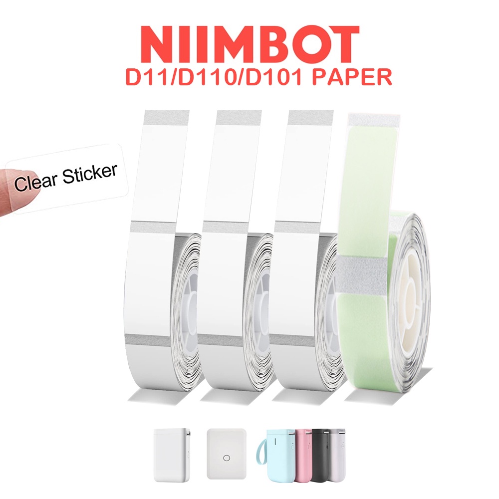 Niimbot D101 D11 D110 สีใส ฉลาก พิมพ์ กระดาษ ชื่อ สติกเกอร์ กาว สติกเกอร์ เครื่องเขียน กันน้ํา ...