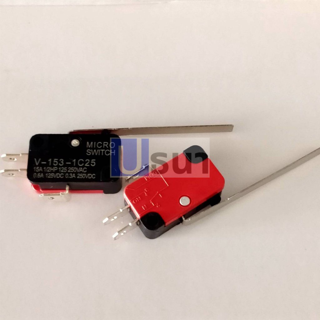 ไมโครสวิทช์ สวิทช์ ลิมิตสวิทช์ Micro Switch Limit Switch 3 ขา 15A 250V #V-153-1C25 MS ดำ-แดง (1 ...