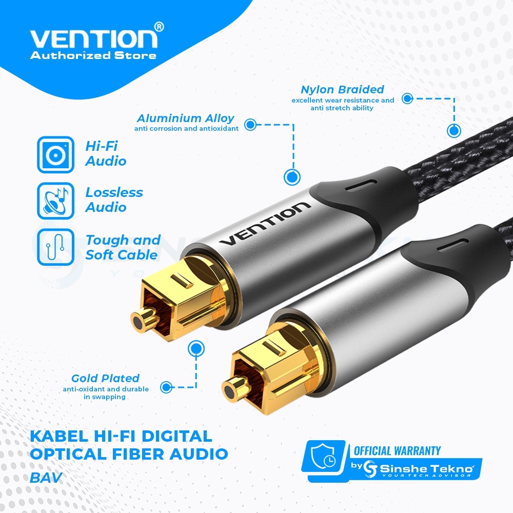 Vention สายเคเบิลเสียง ไฟเบอร์ออปติคอล HiFi สําหรับทีวี Xbox Player | Shopee Thailand