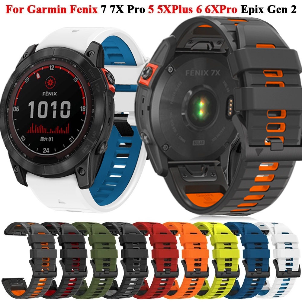 สายนาฬิกาข้อมือซิลิโคน 22 มม. 26 มม. อุปกรณ์เสริม สําหรับ Garmin Fenix 7 7X 6 5plus Forerunner ...