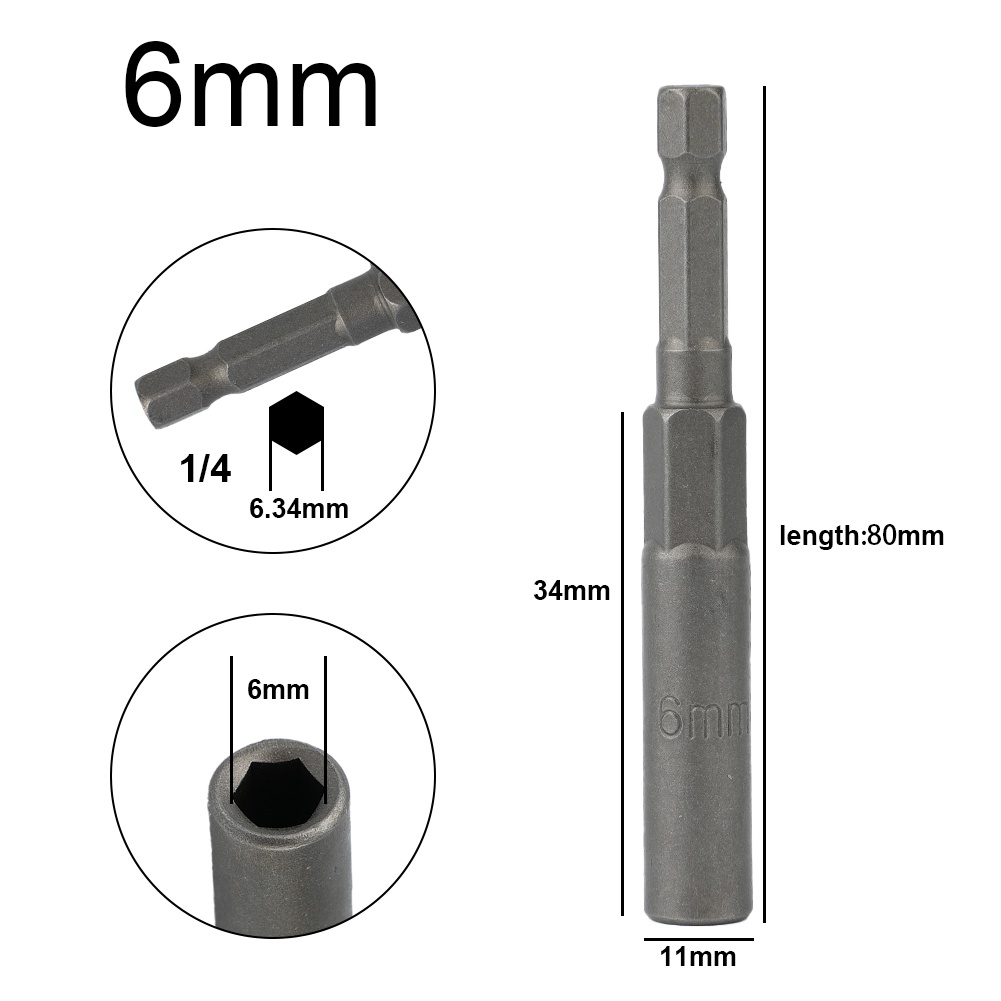 ⭐2023 ⭐1pc Metric 80mm Socket Magnetic Nut Driver Adapter Drill Bits 1/4 Hex Shank New | Shopee ...