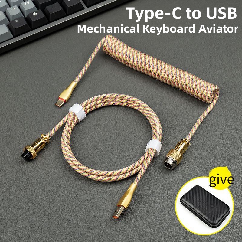 สายเคเบิล USB Type C RGB แบบเกลียว สําหรับคีย์บอร์ดเมคคานิคอล | Shopee ...