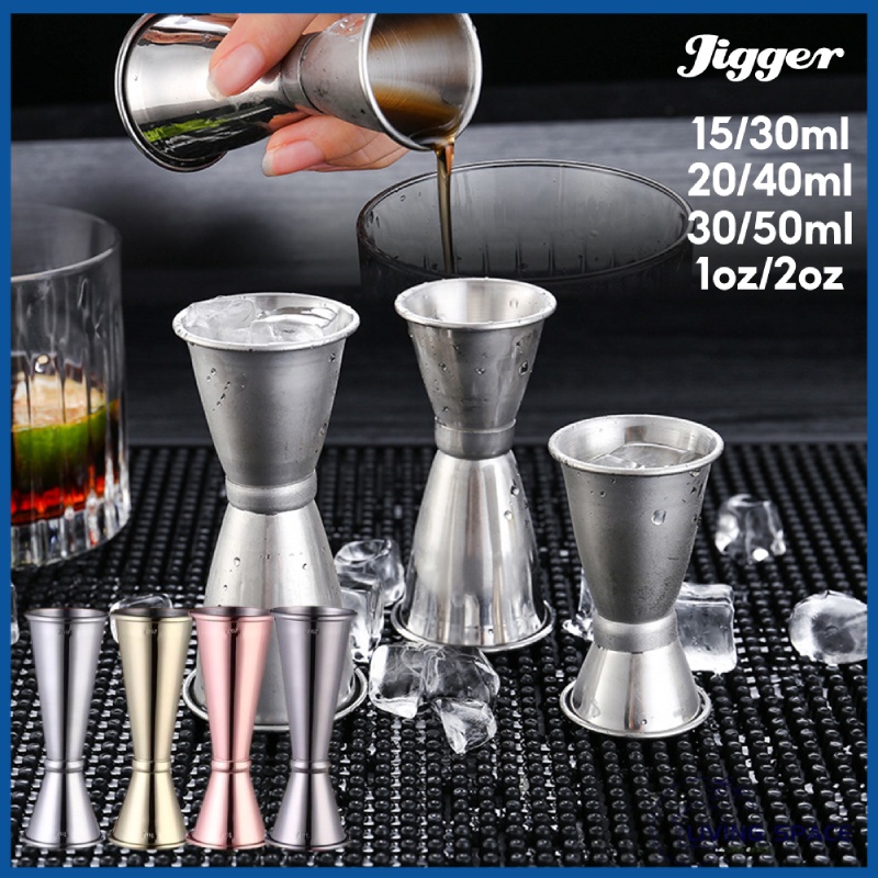 ★COD★ Jigger จิ๊กเกอร์สแตนเลส ถ้วยตวงสเเตนเลส ถ้วยตวง 15-50ML แก้วตวง ...