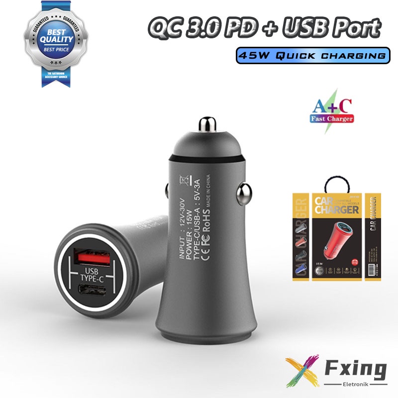 [CC004] Fxing Jhy10 ที่ชาร์จในรถยนต์ 45W USB+PD USB Type C QC3.0 PD3.0 ...