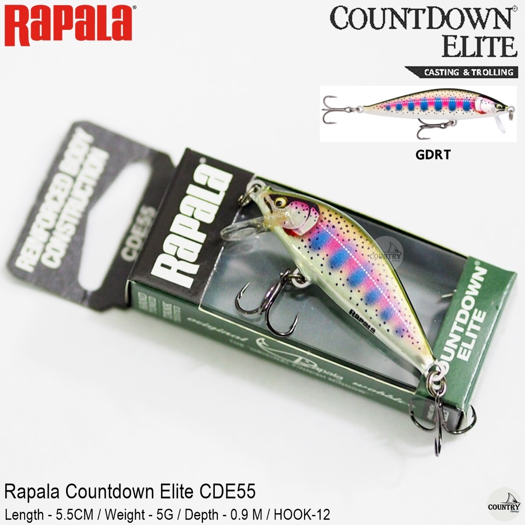 เหยื่อปลอม RAPALA Countdown Elite CDE-55 Lure Bait Sinking 5.5cm | Shopee Thailand
