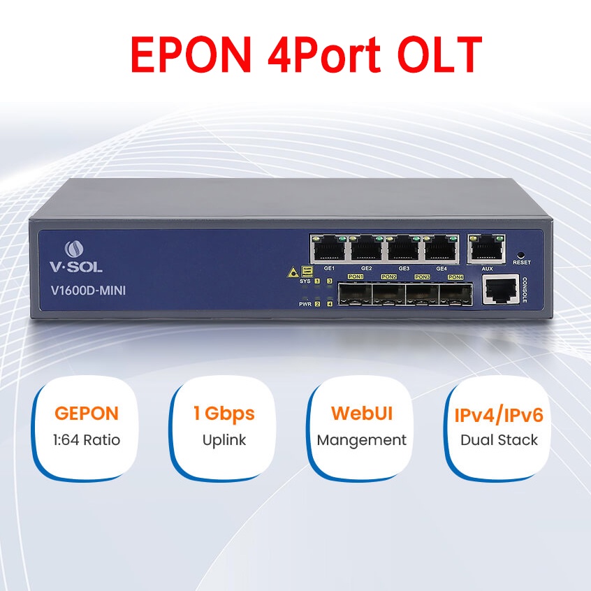 Epon OLT 4PON Mini 4port พร้อมการจัดการเว็บรองรับ ONU ปลดล็อคเข้ากันได้ ...