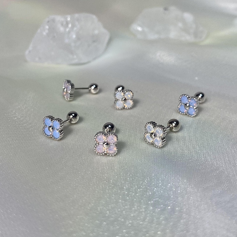 Pink Helix Earings สําหรับผู้หญิง Hikaw Silver Pierced ต่างหูสําหรับ ...