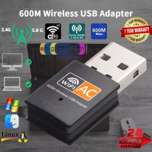 (สินค้ามีพร้อมส่ง)ตัวรับสัญญาณ 600Mbps Dual Band 2.4G / 5G Hz Wireless Lan USB PC WiFi Adapter ...