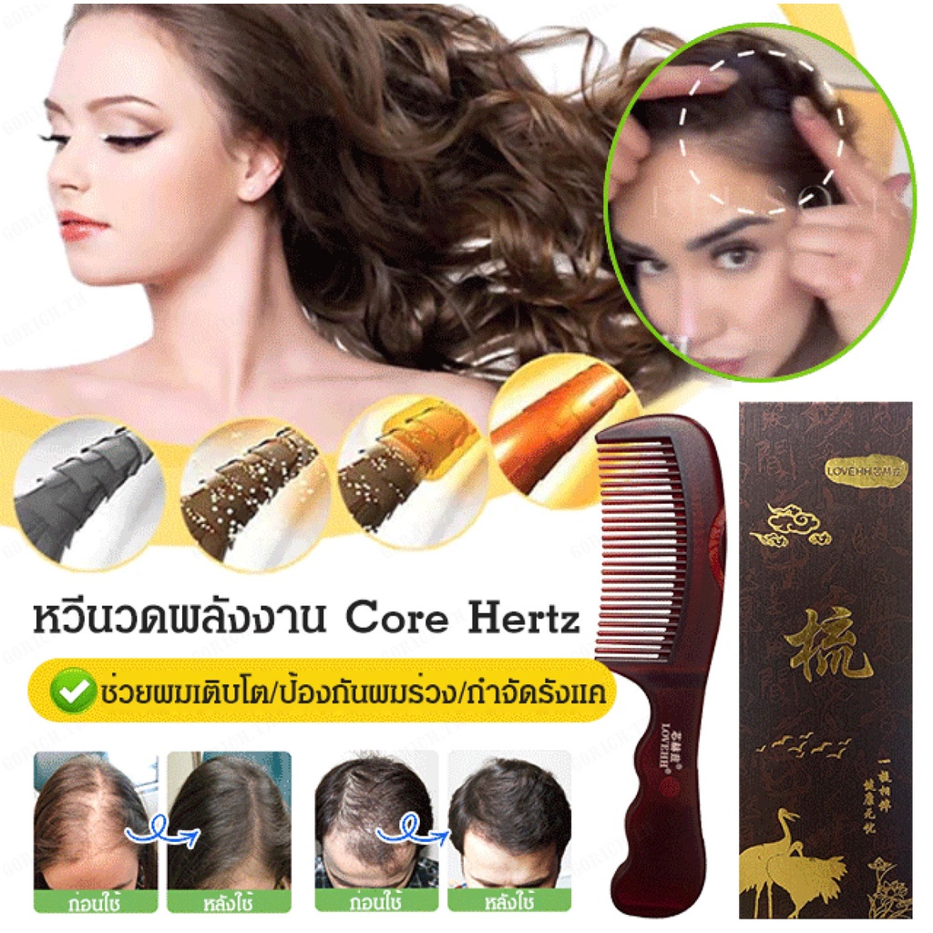 หวีนวดพลังงาน แปรงหวีนวดผม Core Hertz | Shopee Thailand