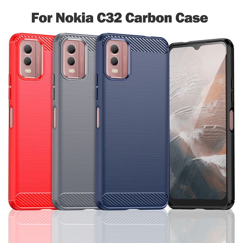 เคสโทรศัพท์มือถือคาร์บอน แบบนิ่ม ป้องกันการแตก สําหรับ Nokia C32 C31 C22 C21 C12 Pro Plus C100 ...