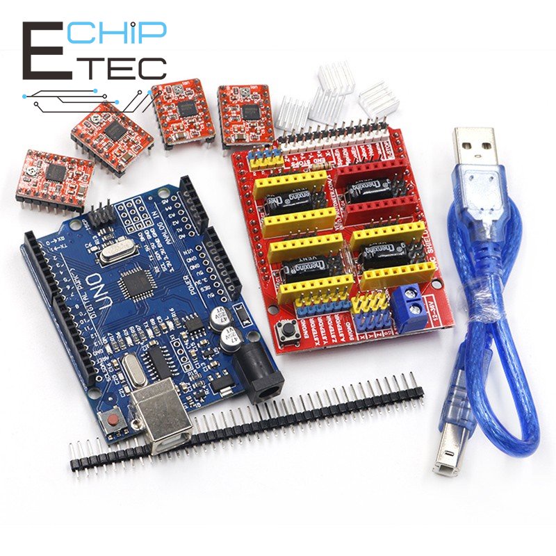 โล่เครื่องแกะสลัก cnc V3 1 ชิ้น และบอร์ดขยายไดรเวอร์ A4988 4 ชิ้น ...