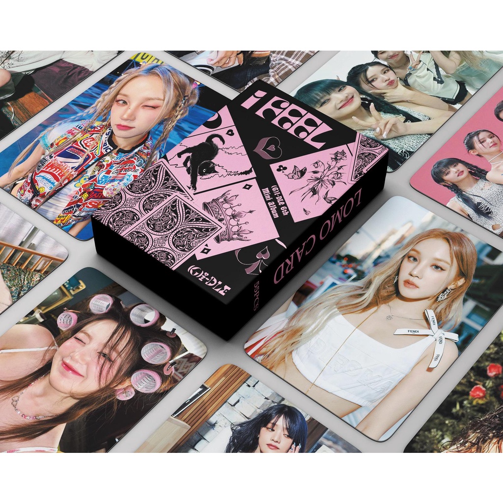 LOMO CARD 55P (G)I-DLE : I FEEL [queen card] | I LOVE -Nxde จี ไอเดิลการ์ด 2 ด้าน โค้งมน ไร้ขอบ ...