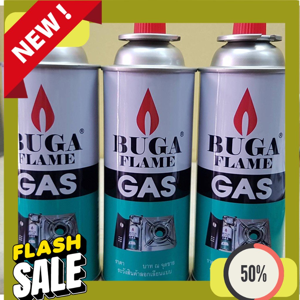 Refill Gas แก๊สกระป๋อง บูกก้า (3 กระป๋องใหญ่) BUGA FLAME GAS แก๊ส ...