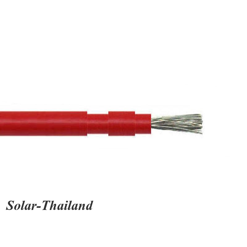 สายไฟ PV H1Z2Z2-K 1x6.0 Sq.mm. DC Solar Cable โซลาร์เซลล์ สีแดง (ยาว 50 ...