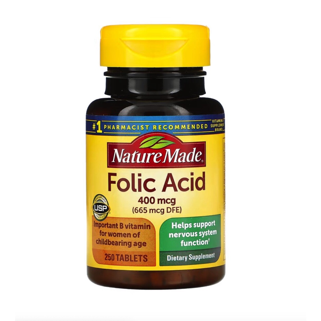 [ โฟลิก ] Nature Made, Folic Acid (400 mcg) x 250 เม็ด | Shopee Thailand