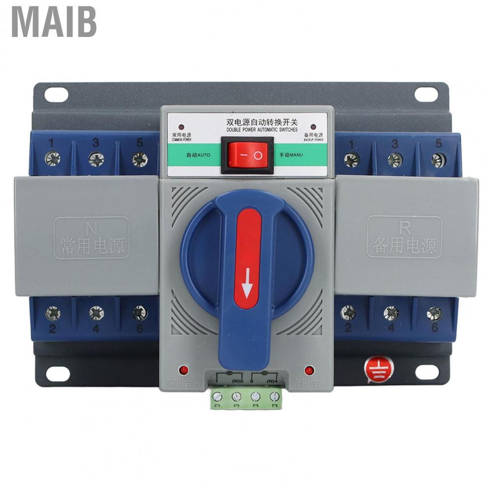 Maib Dual Power Transfer Switch M6 Screw Hole Changeover Switch 63A ...