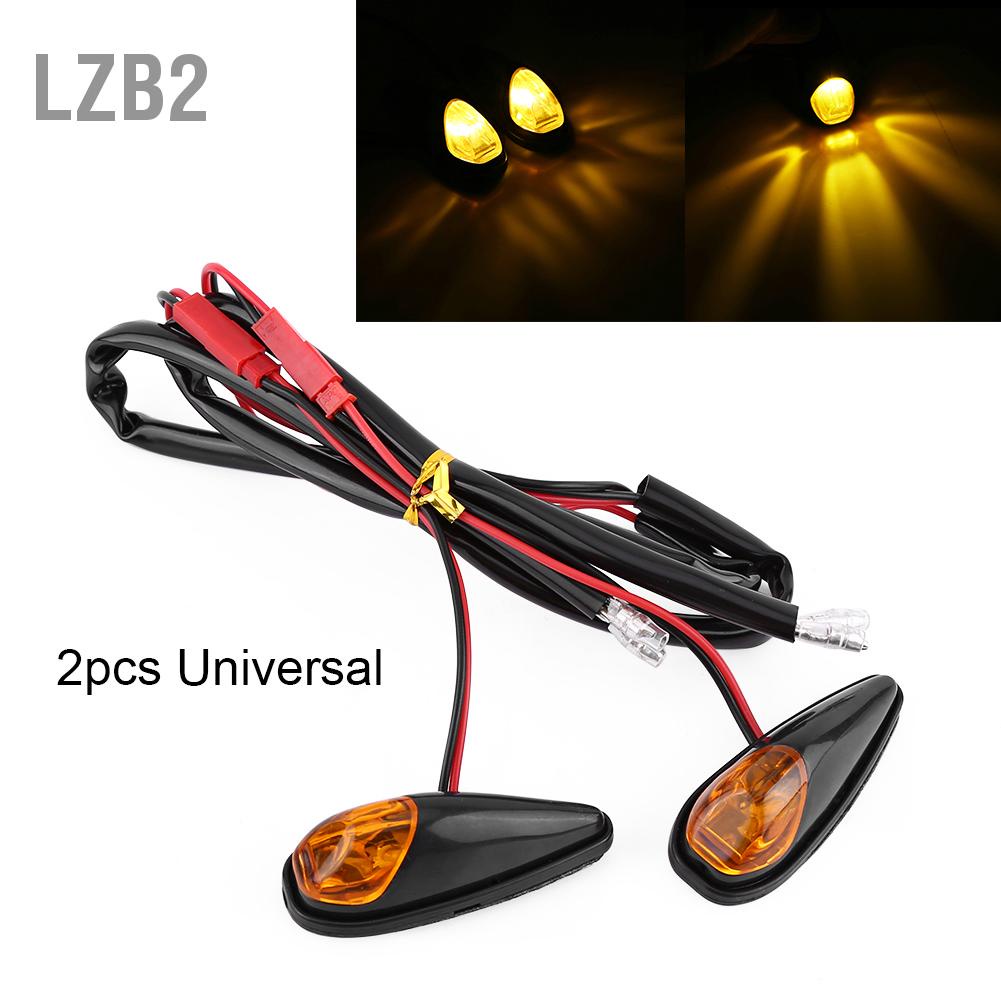 LZB2 2 ชิ้น LED รถจักรยานยนต์ Flush Mount ไฟเลี้ยวไฟเลี้ยวรถมอเตอร์ไซด์ไฟแสดงสถานะสีเหลืองอำพัน ...